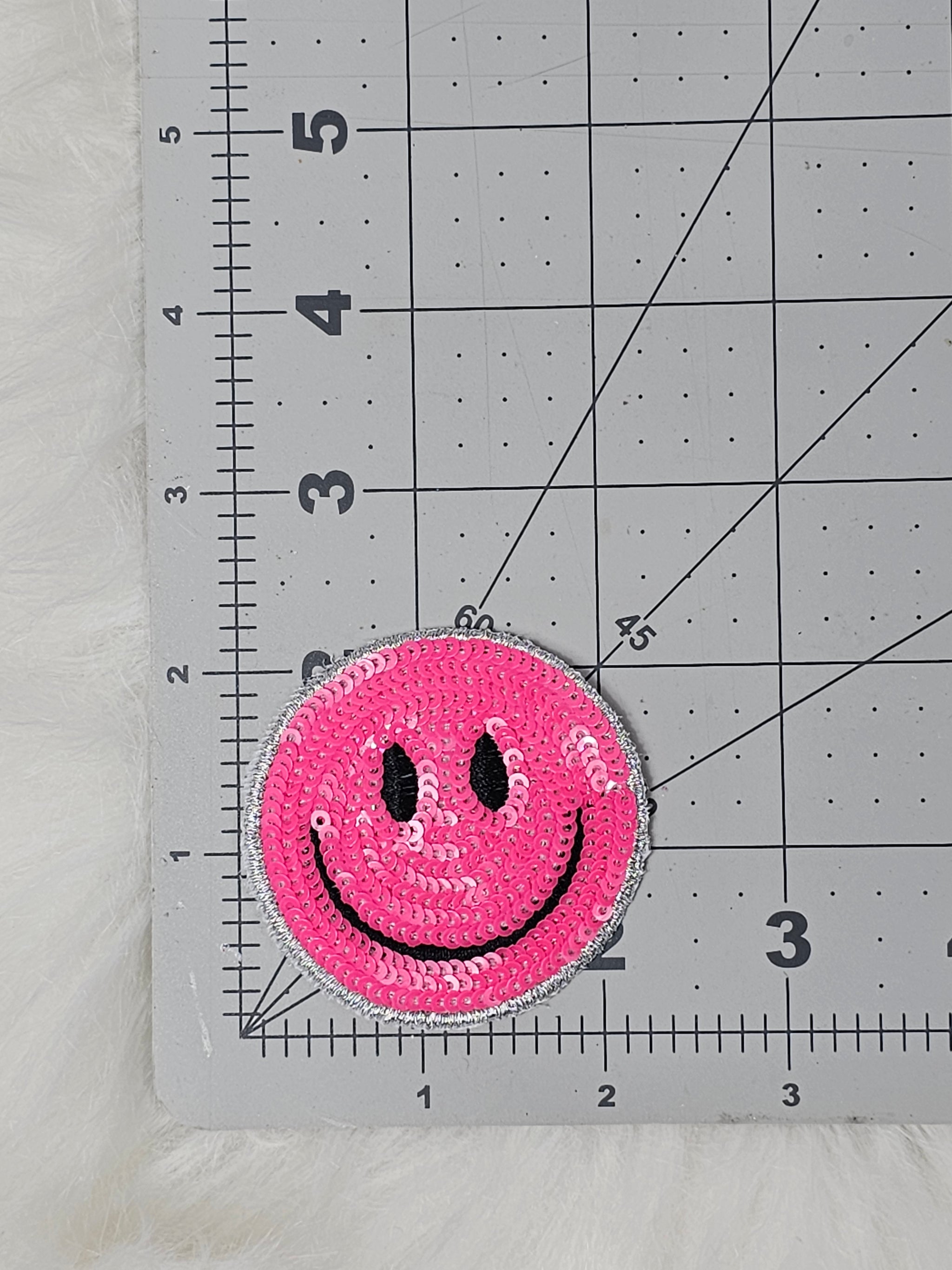 Sequin Smile Face Iron On Patch – Scratch Decor