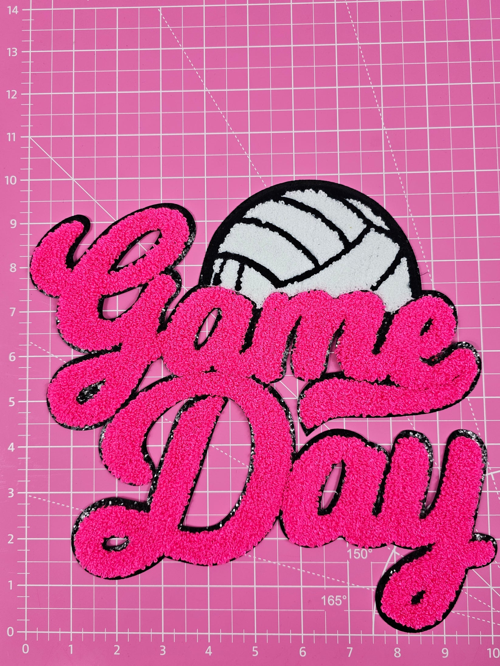 Large Chenille Game Day Volleyball Iron on Custom Embroidery Patches – Scratch Decor