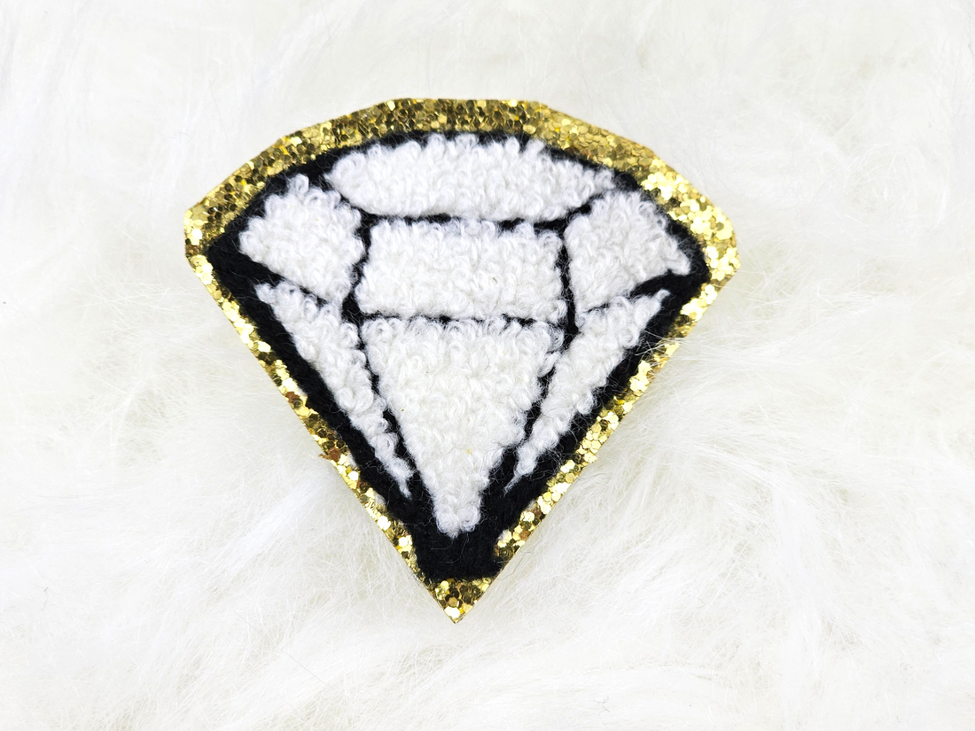 Diamond Gold Glitter Iron On Patches – Scratch Decor
