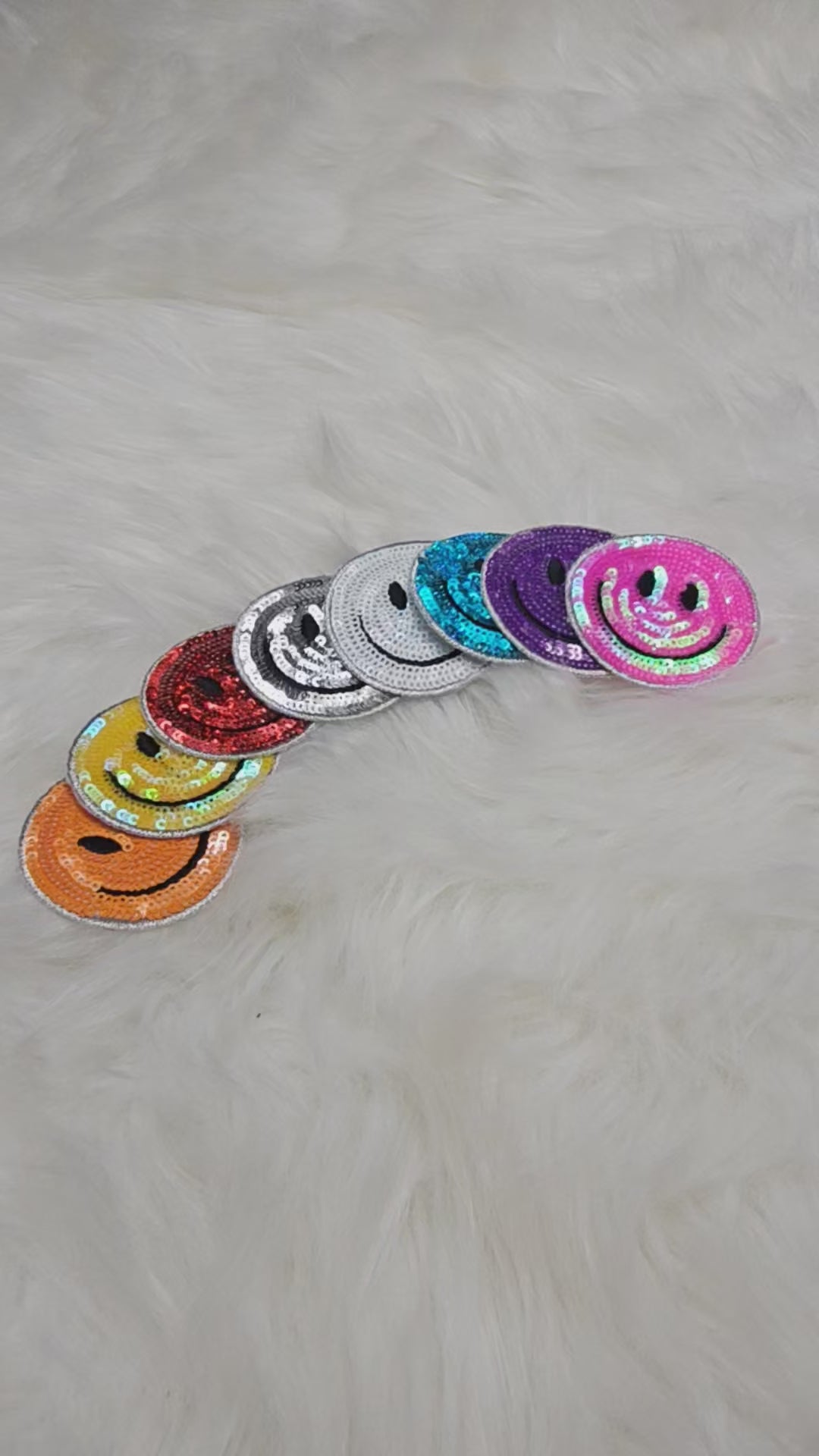 Sequin Smile Face Iron On Patch – Scratch Decor