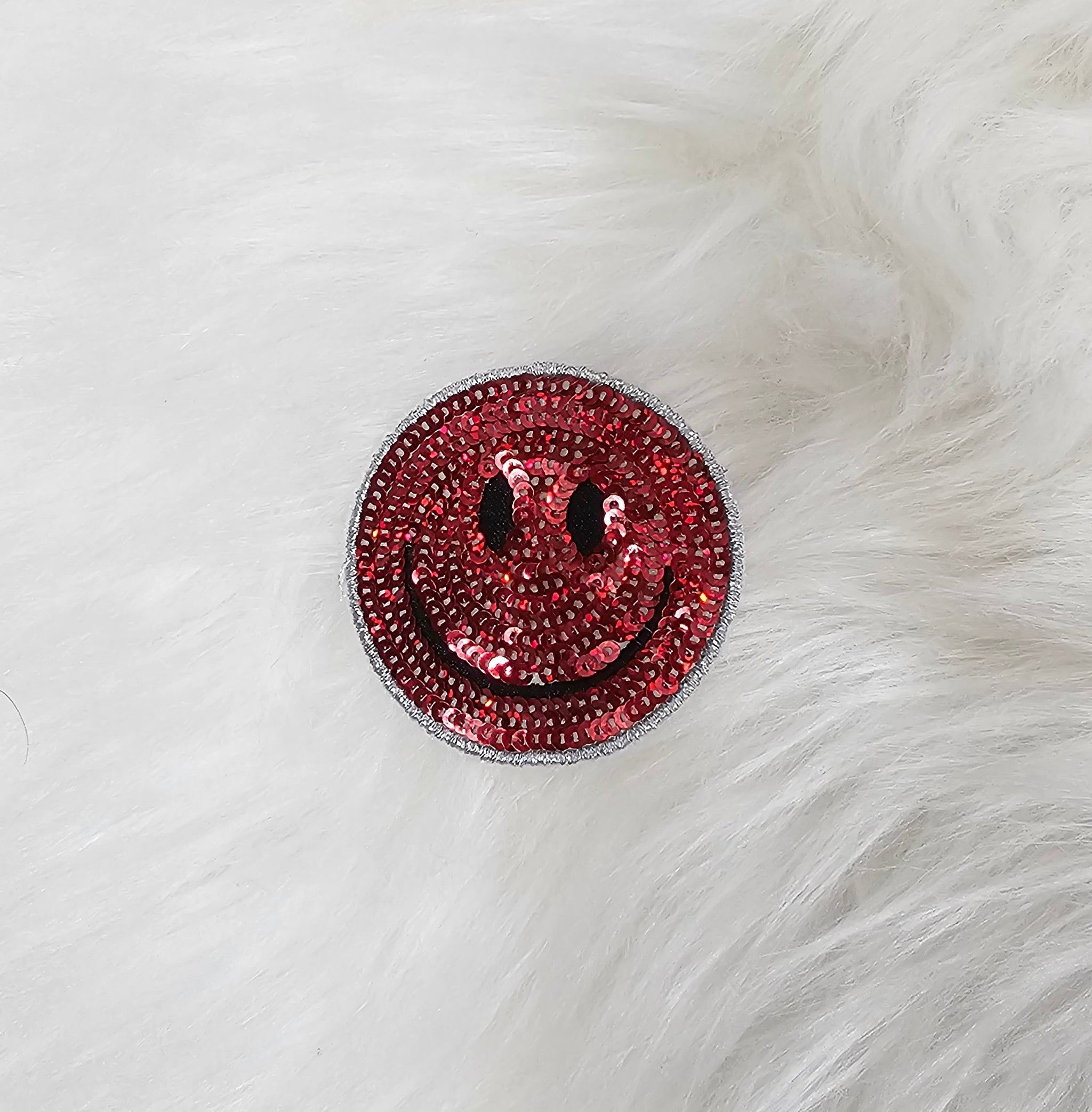 Sequin Smile Face Iron On Patch – Scratch Decor