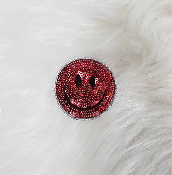 Sequin Smile Face Iron On Patch – Scratch Decor